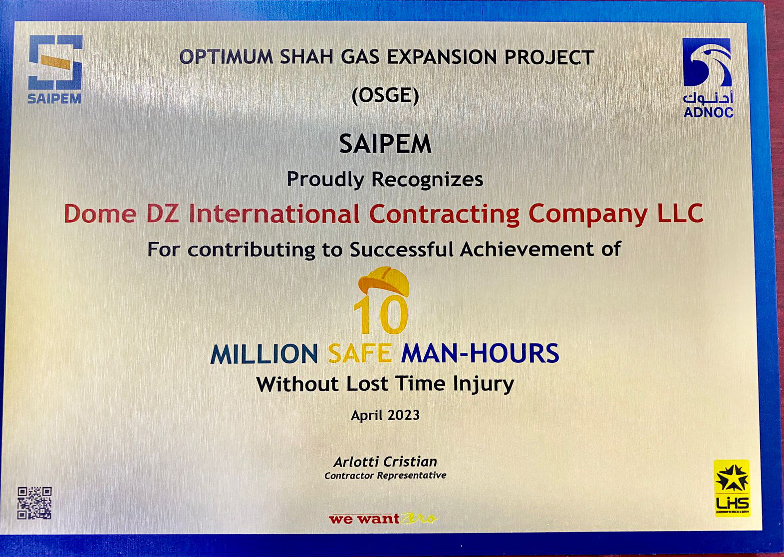 Awards & Appreciation