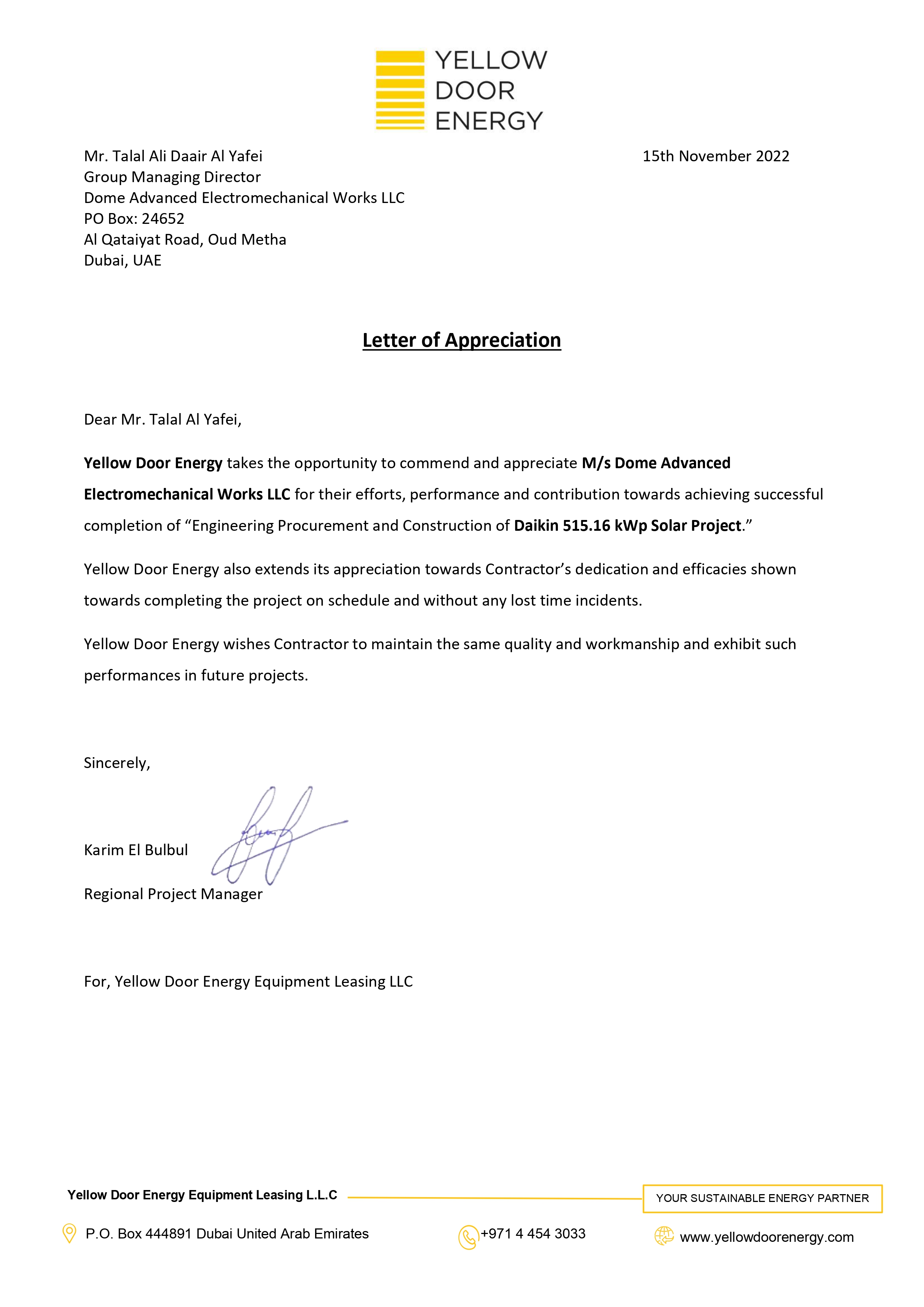 Awards & Appreciation